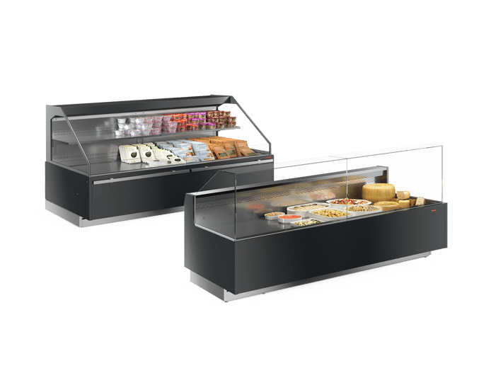 Refrigerated charcuterie and cheese counters